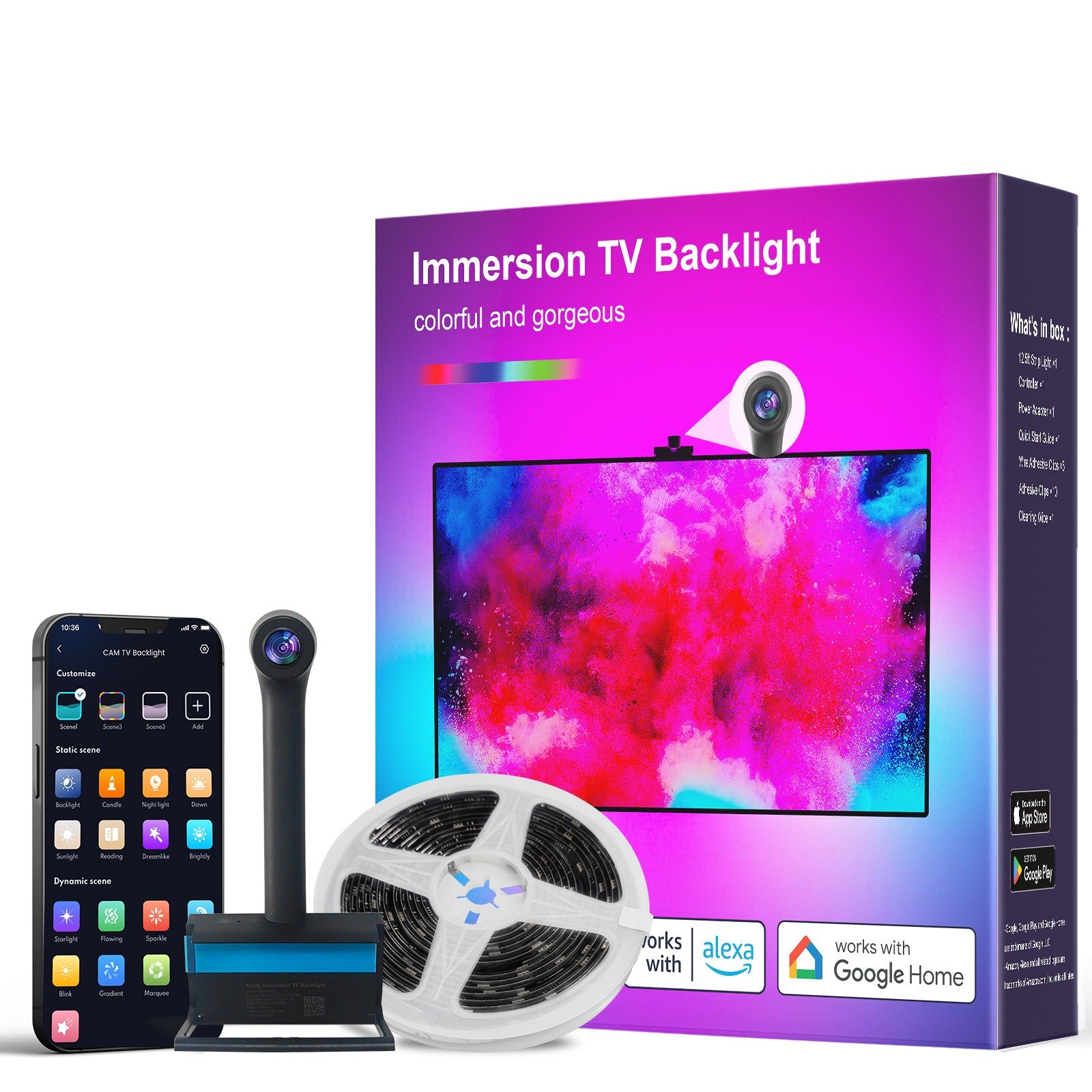 Ailofy Smart LED Backlight for TV, Ambiance Strip Lights for 55''-65''